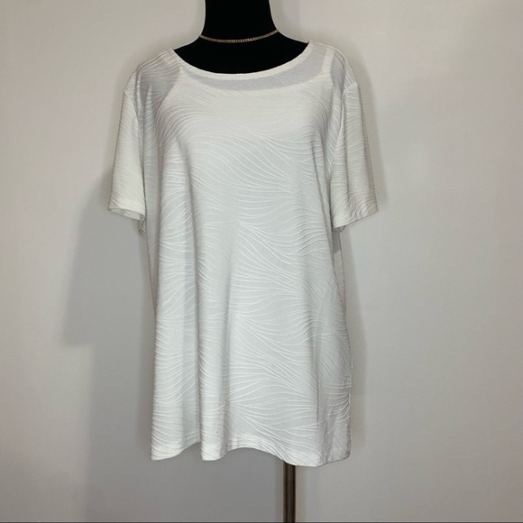 JM Collection | Tops | Nwot Jm Collection White Short Sleeve Top W ...